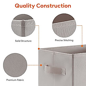 Lifewit 20L Foldable Clothes Storage Bins for Closet Collapsible Sturdy Fabric Storage Basket Cube with 2 Reinforced Dual Handles Fabric Closet Organizers, 3 Packs, Large, Light Grey