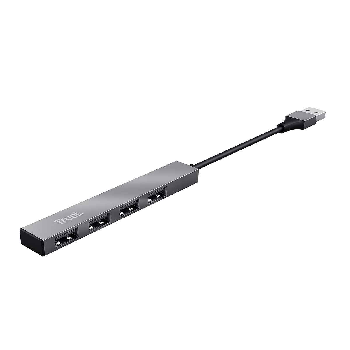Trust 23786 Halyx Aluminium 4-Port Mini USB 2.0 Hub for PC, Laptop, Mac - Silver
