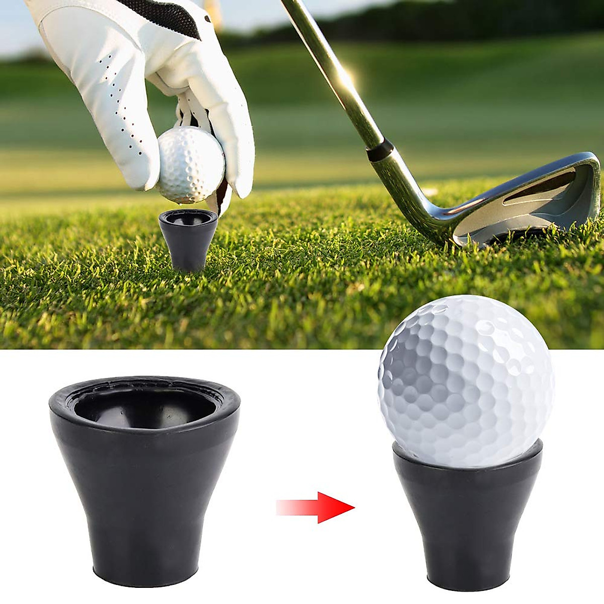 Black Golf Suction Cup, Made of Rubber Durability Golf Suction Putter Grip Ball Retriever Grabber