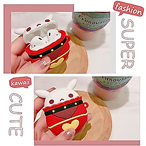 Alquar Genshin Impact Case for Airpods 2&1, 6 in 1 Silicone Airpods Accessories Protective Cover, 3D Cute Kawaii Klee Game Anime Cartoon Character Skin for Women Girls Kids with Keychain(Jumpy Dumpty)