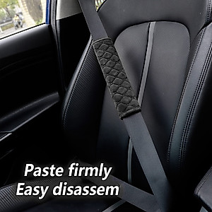 Turcee 2 PCS Auto Seatbelt Covers Soft Seat Belt Cushion,Anti-Friction for a Comfortable Driving,Car Accessories for Men/Women/Kid,Fit with All Cars and Backpacks (Black)