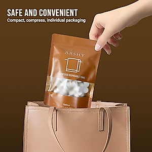 ARSHY 100 PCs Compressed Towels, Mini Tablets Disposable Portable Face Towel Cotton Coin Tissue for Travel, Camping, Hiking, Sport, Beauty Salon, Magic towel and Outdoor Activities