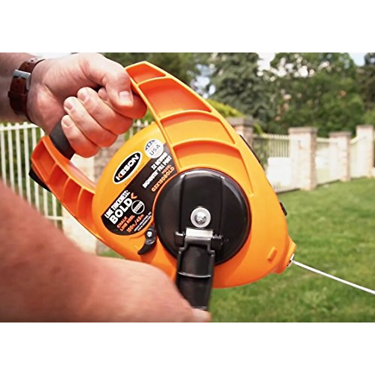 Keson G3X150BOLD Bold Chalk Line Reel with 3X1 Rewind, 12-Ounce Chalk Capacity, 150-Foot