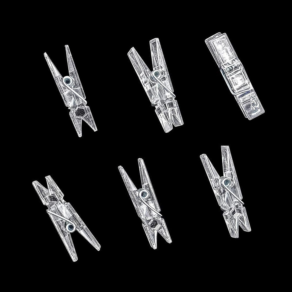 200 Pcs Mini Transparent Clothes Pins, 35mm × 7mm Plastic Photo Clips for Hanging Card Paper, Arts, Crafts, Parties, Clear