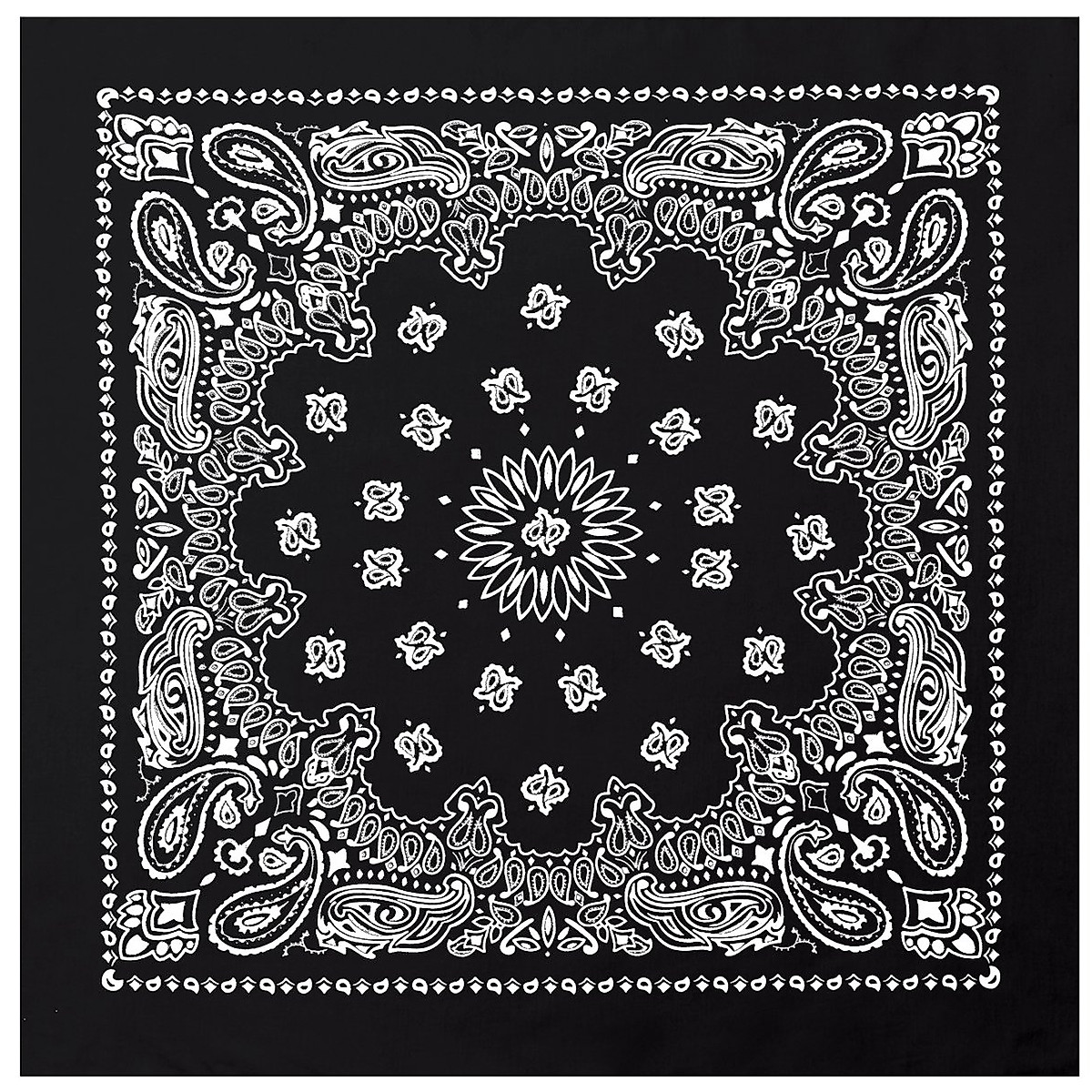 Rothco Trainmen Paisley Bandana – Extra-Large - 27" X 27" - Black