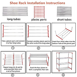 Xerhnan 4-Tier Stackable Small Shoe Rack Pink and 4-Tier Slim Storage Cart Narrow Shelving White
