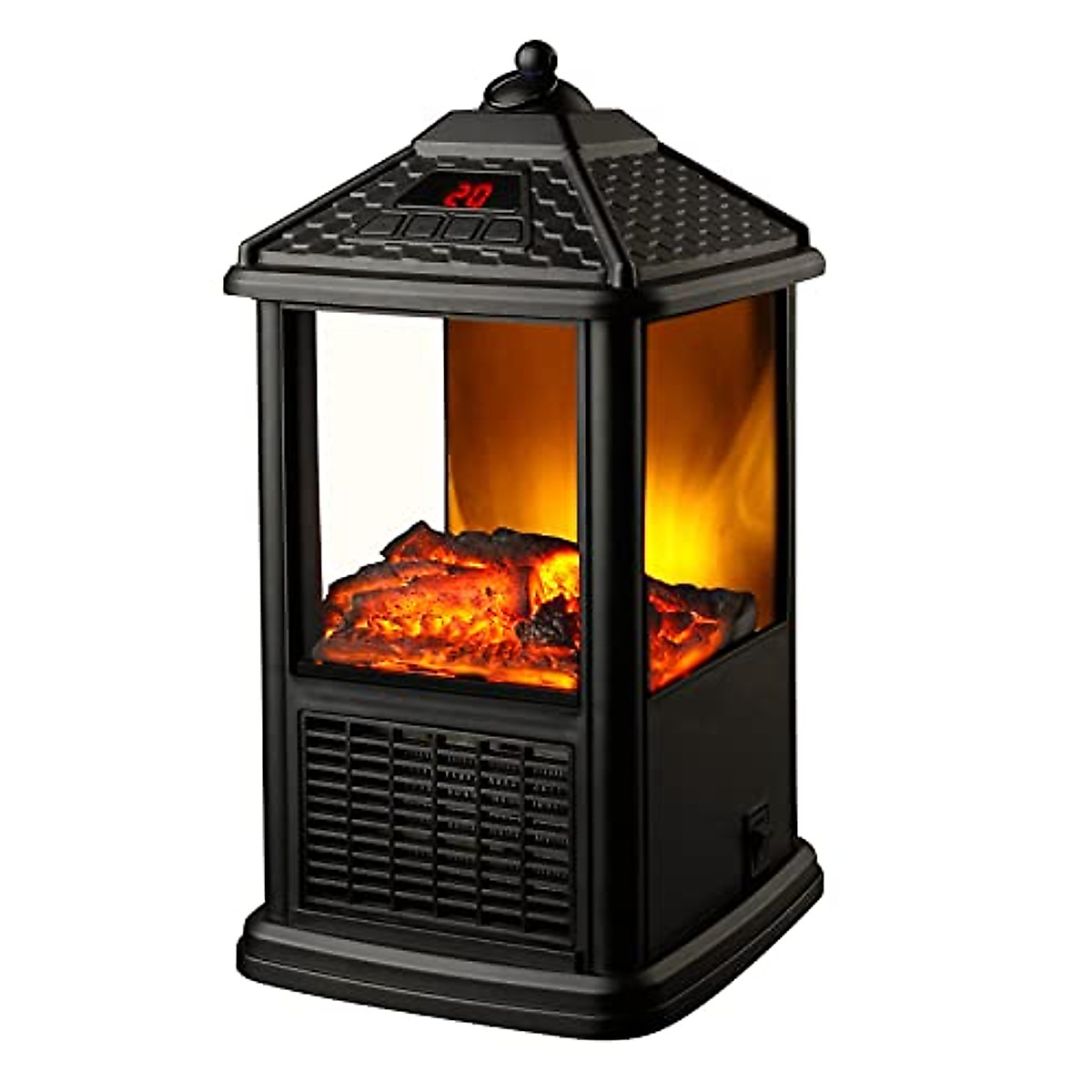Portable Little Small Electric Fireplaces Space Heaters for Indoor Use Freestanding Bedroom Mini Electric Space Fireplace Heaters Stove with Flame Thermostat Timer Remote Control Overheat Protection