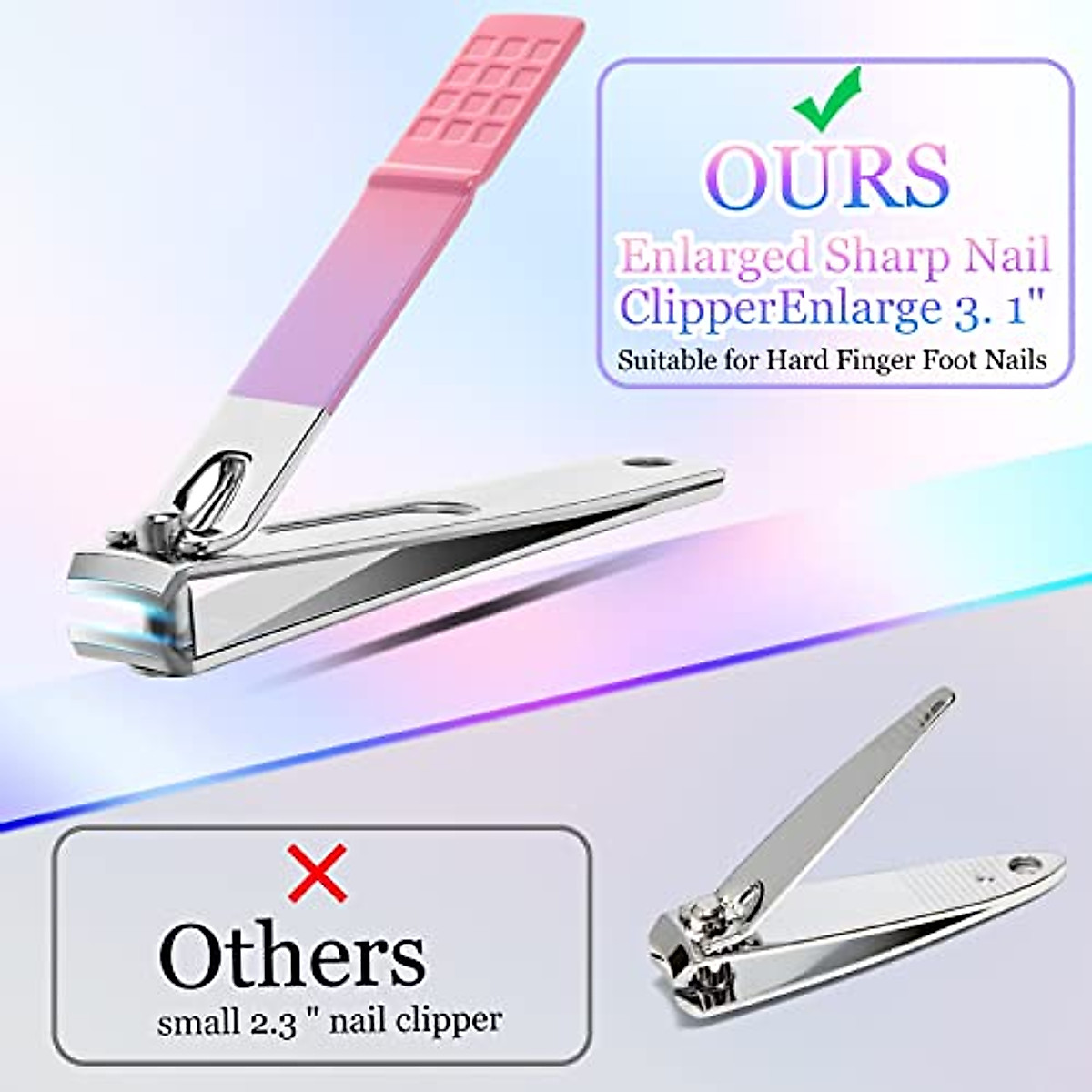 Nail Clippers Set, Manicure Set Professional Men Women Grooming Set 8 in 1 Stainless Steel Nail Care Tools with Mini Luxurious Travel Case Gifts for Business Familly Friend