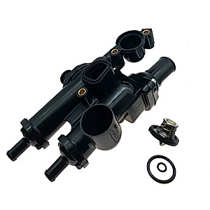 Engine Coolant Thermostat Housing Assembly for Chrysle 200 Sebring Dodge Avenger Caliber Journey Compass Patriot Replace 68003582AB 06508355AA 4884571AB 4884873AA 55111016AD 55111017AC