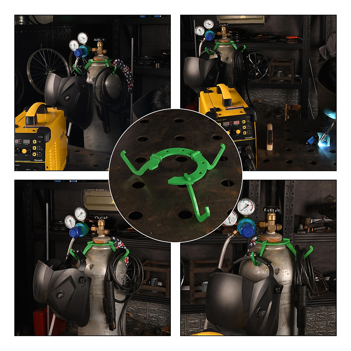 hynade Gas Tank Hanger, Three Hooks Steel Welding Hanger, Welding Accessory, Hang your Welding Helmet, TIG Torch, MIG Torch, Gloves