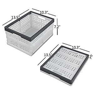 Teyyvn 4-Pack Collapsible Milk Crates, 15L Plastic Stackable Storage Bins Utility Folding Baskets