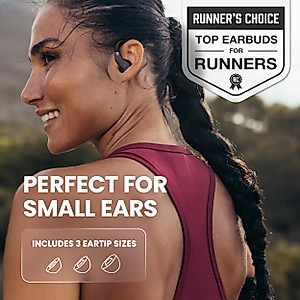 Runner 40 - Secure-Fit Wireless Earbuds for Small Ears, Running Bluetooth Earbuds for Women and Men, Deep Bass Wrap Around Earbuds for Small Ear Canals with EarHooks, Sweatprooof Over The Ear Earbuds