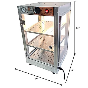 HeatMax 141424 Commercial Food Pizza Pastry Warmer Display with Delicious Sign