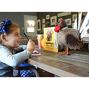 Turkey On The Table Thanksgiving Activity for Kids and Families (Includes Book, Turkey, Pen, & 13 Double Sided Feathers) - Give Thanks & Start a New Holiday Tradition - Doubles as Table Centerpiece
