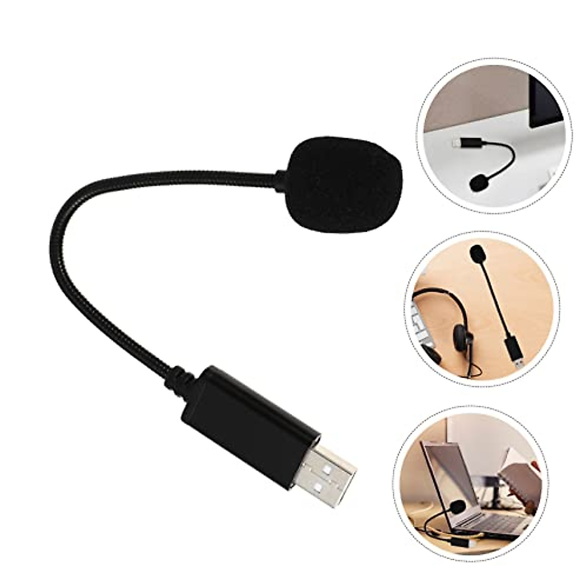 Milisten 2pcs USB Talkback Microphone Condenser Little Mic Gooseneck Condenser Microphone USB Microphone Condenser Microphones Microphone for Video Wired Computer Plug: USB Metal Notebook