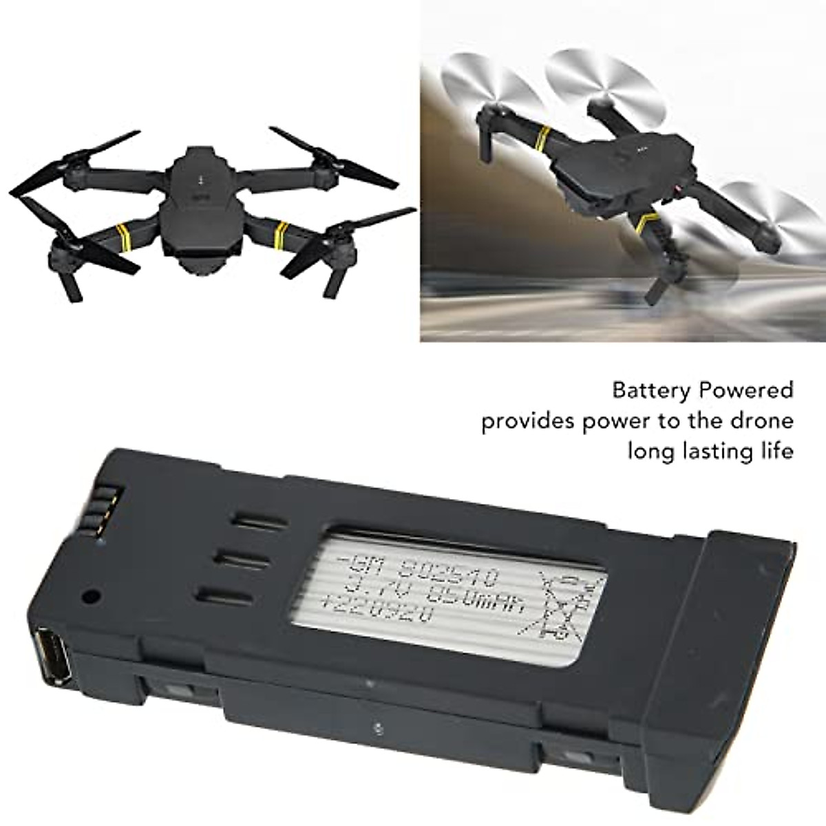 Fabater RC Drone Battery, Lipo RC Battery for E58 L800 JY019 S168 X Pro, Remote Control UAV Lithium Battery, RC Drone Backup Battery, UAV Replacement Battery Accessories (850mAh)