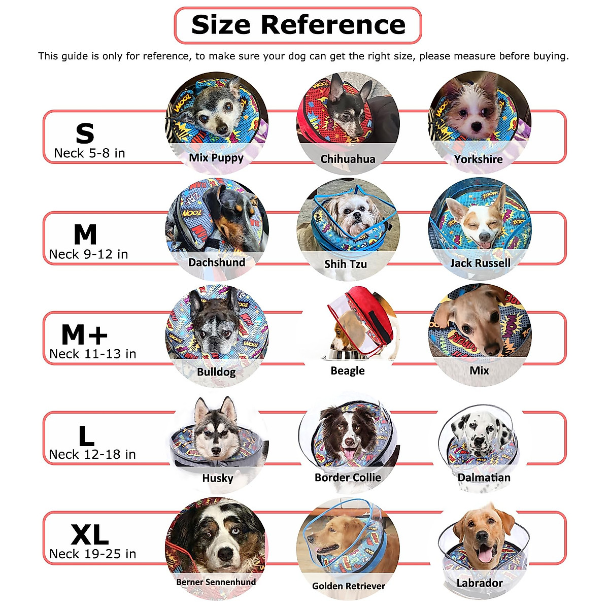Soft Inflatable Dog Cone for Small, Medium and Large Dogs, Cone for Dogs Alternative After Surgery to Stop Licking and Chewing, Dog Donut Cone with Extended Anti Licking Baffle