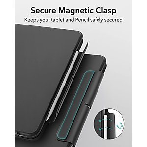 ESR Ascend Keyboard Case, iPad Case with Keyboard Compatible with iPad Pro 12.9 (2022/2021/2020/2018), Magnetic Detachable Case, Fully Adjustable Portrait/Landscape Stand, Black