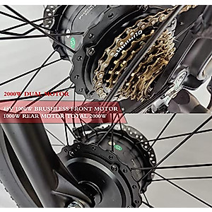 Lanshanchu (US Spot Smlro E5 Plus Electric Retro Cargo Bike 2000W Dual Motor Motorcycle Ebike 48V 18Ah EBike 20" Fat Tire 7 Speed E Bike MTB Mountain City Road Snow Bike