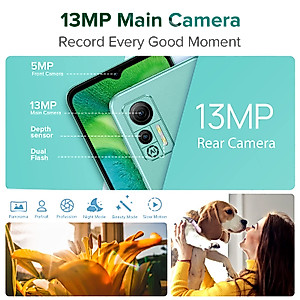 Ulefone Unlocked Smartphone, Note 14 8GB + 64GB, Cell Phone Unlocked, Android 12, 6.52" Full-Screen, 4500mAh, Triple Card Slots, 13MP Camera, Dual SIM, Face Recognition, 4G Cheap Phones - Green