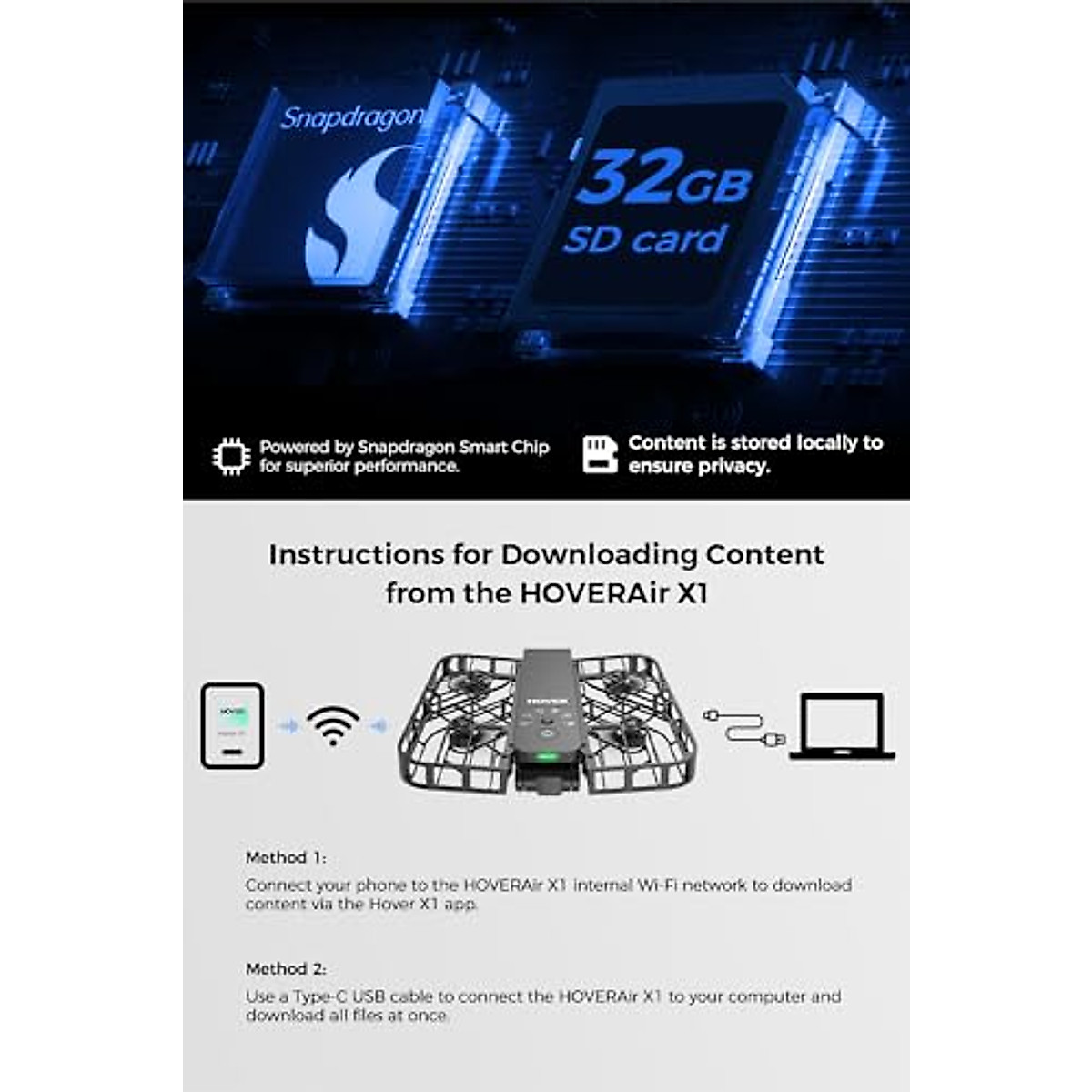 HOVERAir X1 Drone with Camera, Self-Flying Camera Drone with Follow Me Mode, Foldable Mini Drone with HDR Video Capture, Palm Takeoff, Intelligent Flight Paths, Hands-Free Control Black (Combo)