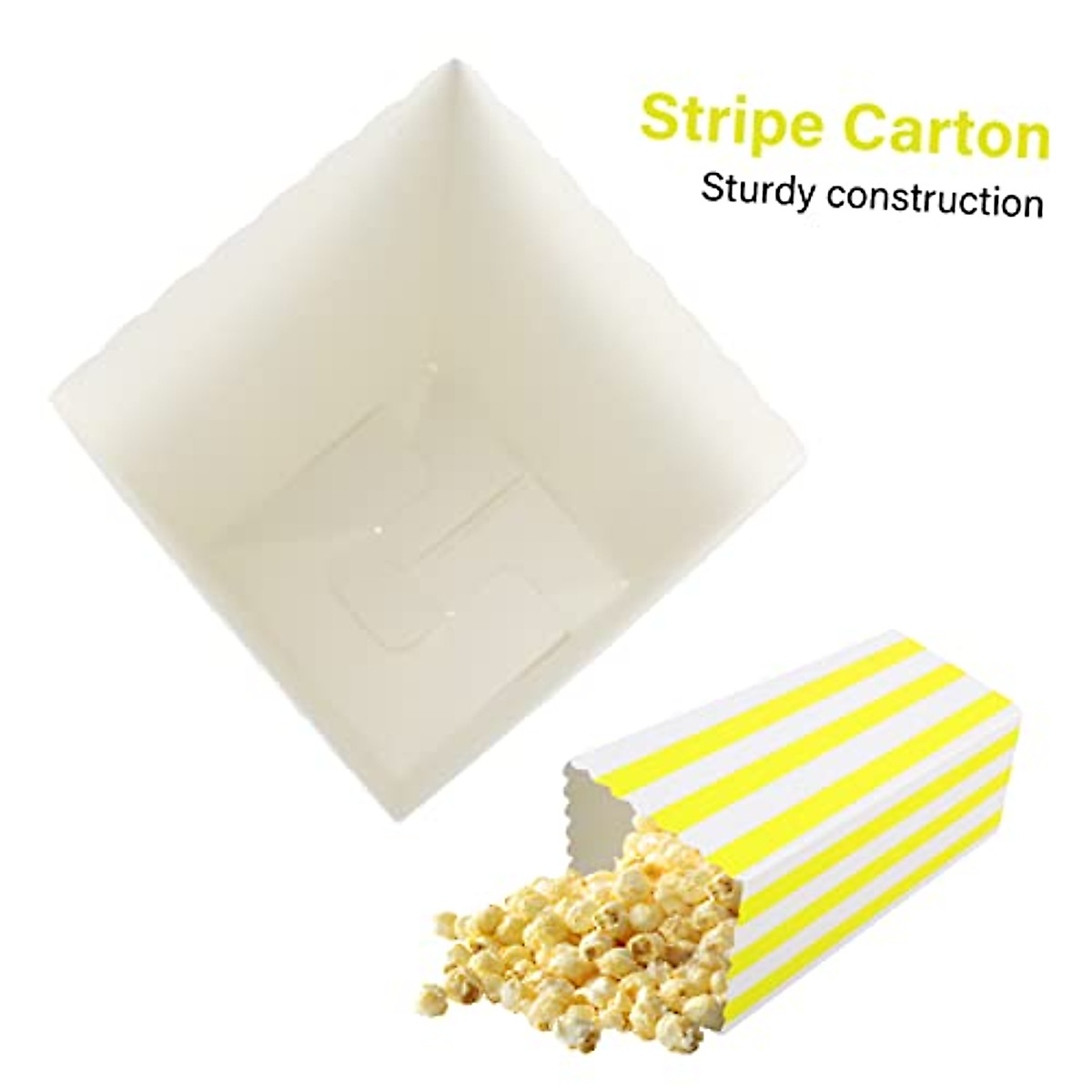 60 Pcs Popcorn Boxes Carton Disposable Containers Snack Boxes for Plastic Container Popcorn Bags Paper Popcorn Boxes Movie Night Supplies Stripe Popcorn Boxes Popcorn Buckets
