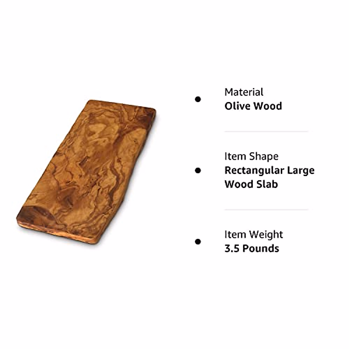 THE LIVE EDGE - Olive Wood Long Charcuterie Board | Rustic Large Wooden Cutting Board for Kitchen | Cheese and Bread Cutting Wood Board | Handmade Cutting Board for Meat | 16"L x 6.75"W x 0.75"Th