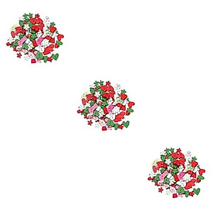 COHEALI 360 Pcs Red Heart Buttons Decorative Buttons DIY Christmas Decorations Christmas Embelishment Vase Fillers Heart Wood Button Christmas Charms Flower Buttons Manual Fancy Wooden
