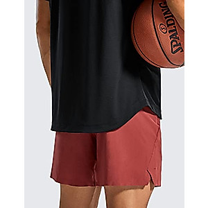 CRZ YOGA Men's Lightweight Short Sleeve T-Shirt Quick Dry Workout Running Athletic Tee Shirt Tops Black Large