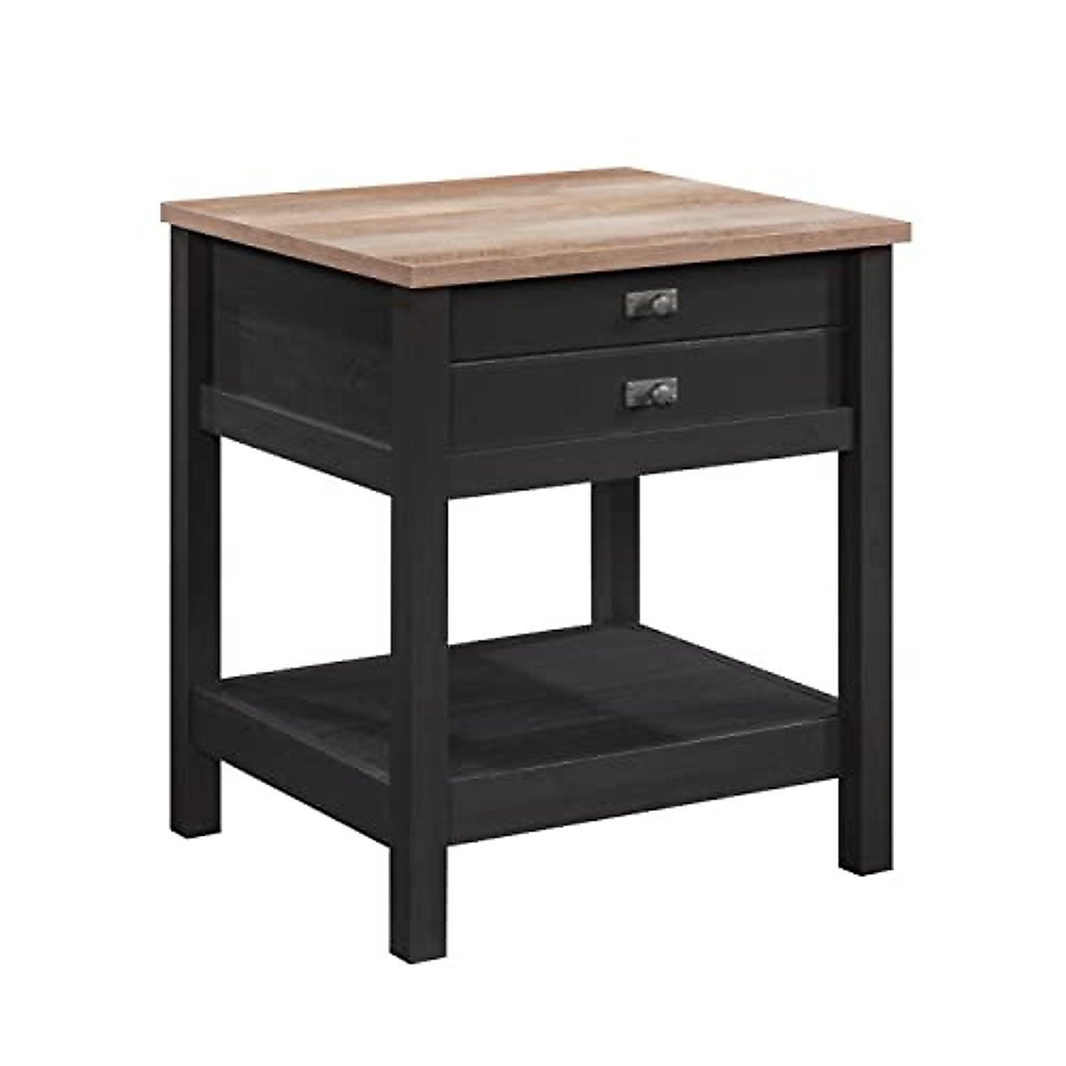 Sauder Cottage Road Night Stand with Drawer, L: 21.18" x W: 19.45" x H: 24.06", Raven Oak Finish