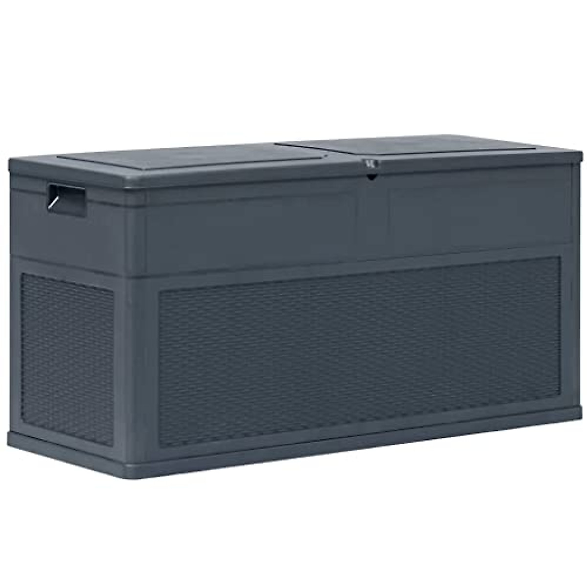 vidaXL Patio Storage Box Tool Case Deck Cushion Organizer Indoor Patio Easy to Assemble Durable Lockable Weather Resistant 84.5 gal Black Plastic