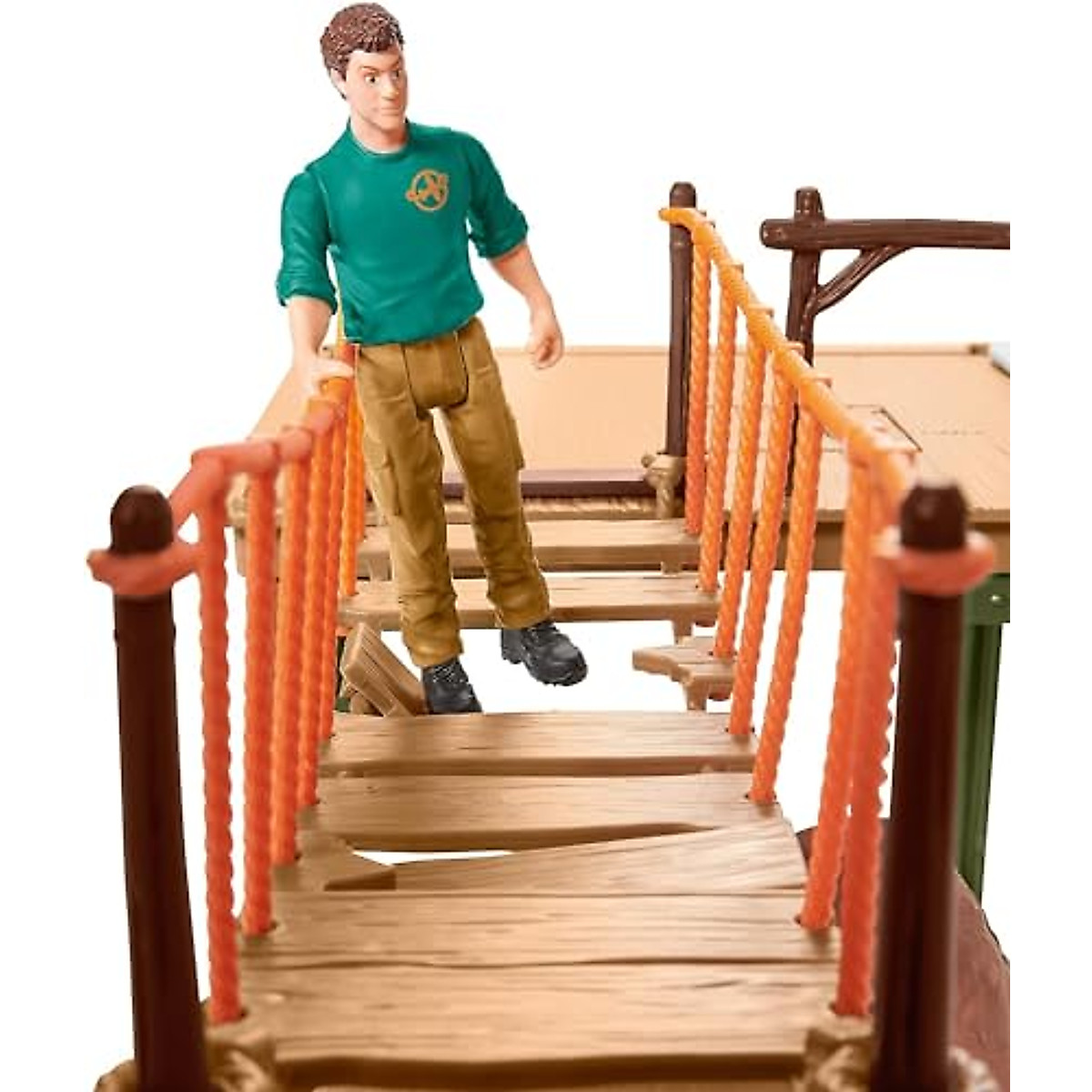 Schleich Wild Safari Ranger Adventure Station Wildlife Action Playset - Safari Animals Tree Toys Playset with Alligator, Panther, Safari Base, Guide Figurine, and More, Gift for Boys and Girls Ages 3+