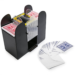 WYZworks – 6 Deck Casino Automatic Card Shuffler - Shuffler for Cards Shuffling - Battery Operated – Electric Card Mixer for Family, Party Poker/Blackjack/Home Card Games – Black