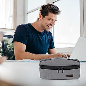 Gloppie Small Lunch Bag Mini Lunch Box Insulated Lunch Bag for Men Women Petty Lunch Box Adult Portable Lunch Pail Thermal Lunch Containers Reusable Snack Bags Loncheras Para Hombres Grey