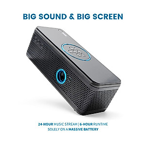 AAXA BP1 Speaker Projector – Bluetooth 5.0, 1080P Support Battery Power Bank, Up to 6 Hour Projection or 24 Hours Playtime, USB-C Mirroring, Onboard Media Player, HDMI, DLP Portable Mini LED Projector