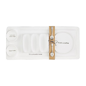 Mud Pie Circa Taco Party Plate Set, White, 9" x 20"