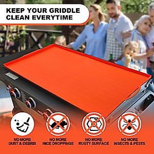 Silicone Griddle Mat for Blackstone 36 Inch Griddle, Heavy Duty Food Grade Silicone Mat, Protect Griddle from Rodents, Insects, Debris, and Rust, All Season Cooking Protective Cover