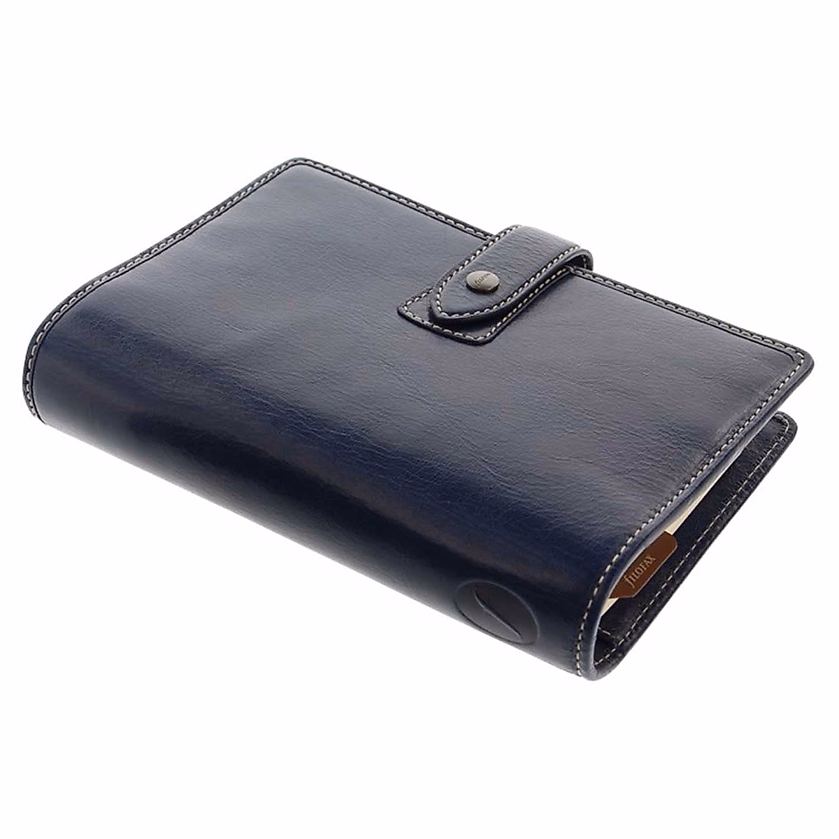 Filofax Malden Personal Navy Leather Organizer Agenda Calendar Bundle with DiLoro Ballpoint Pen (Navy 2022 with Pen, Personal Paper Size 6.73'' x 3.74''), 028614-22-DLP