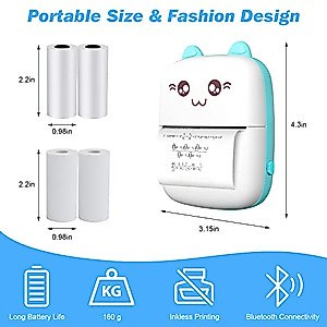 Mini Label Maker Machine with Tape, Pocket Mini Printer, Mini Thermal Printer,Portable Bluetooth Label Printer for Storage, Shipping, Barcode, Mailing, Office, Home, Organizing, Sticker Maker (Blue)