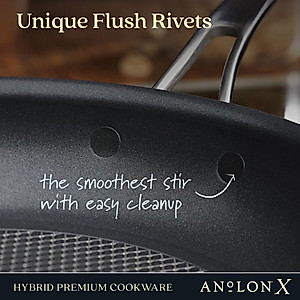 Anolon X Hybrid Nonstick Frying Pan/Skillet with Helper Handle, 12 Inch, Dark Gray