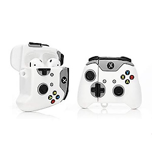 LEWOTE Silicone Case Compatible for Apple Airpods 1&2 Funny Cover[Best Gift for Kids Boys Girls] [Gamepad] (White)