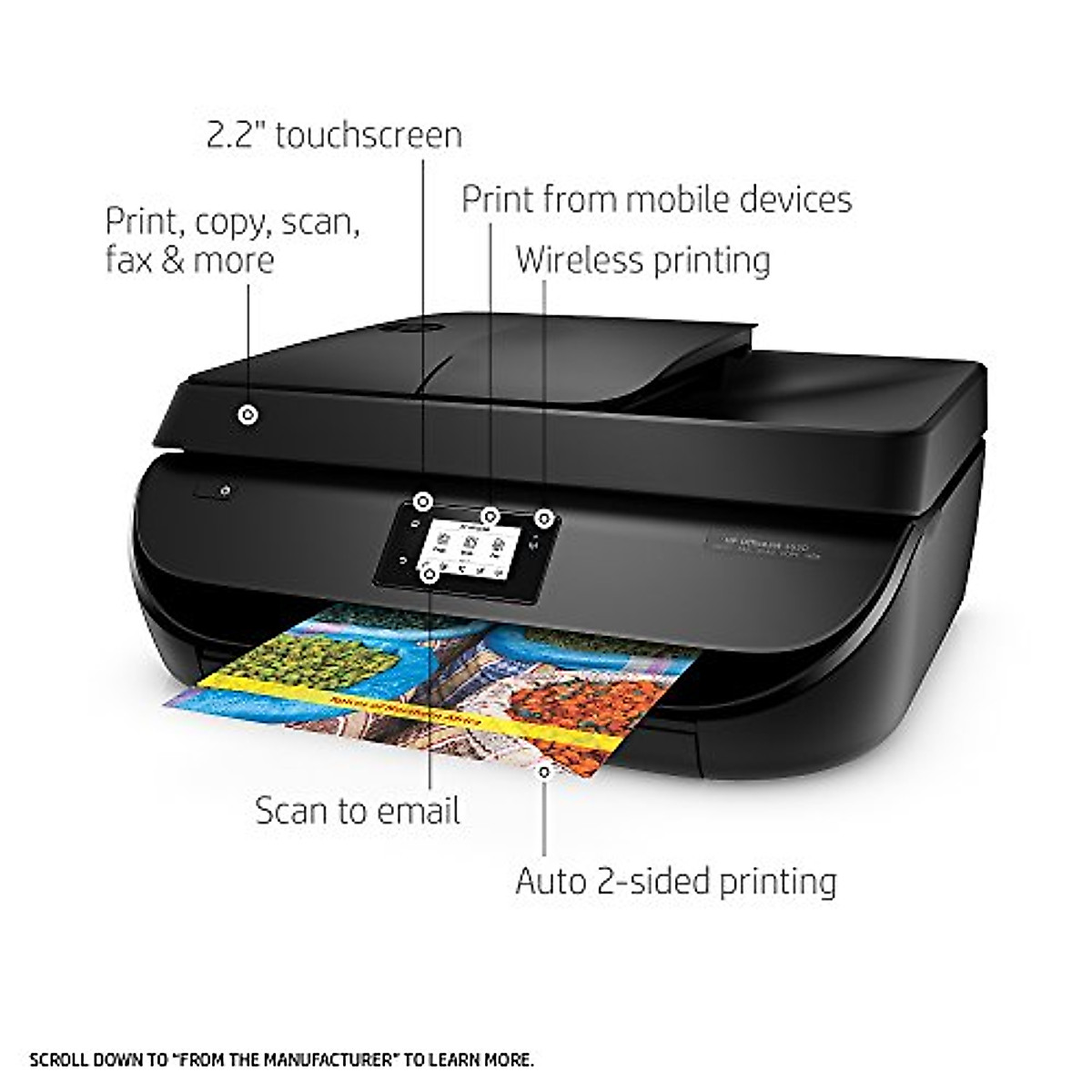 HP OfficeJet 4650 All-in-One Wireless Color Printer with Mobile Printing, Instant Ink ready (F1J03A)