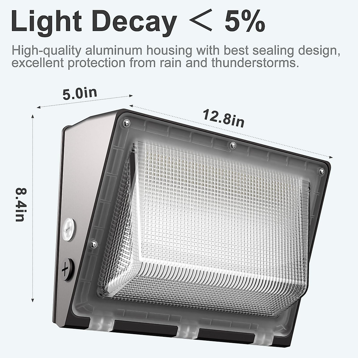 Lightdot 2Pack 200W LED Wall Pack Lights, 100-277v Dusk to Dawn with Photocell, 28000Lm 5000K Daylight IP65 Waterproof Wall Mount Outdoor Security Lighting Fixture, Energy Saving
