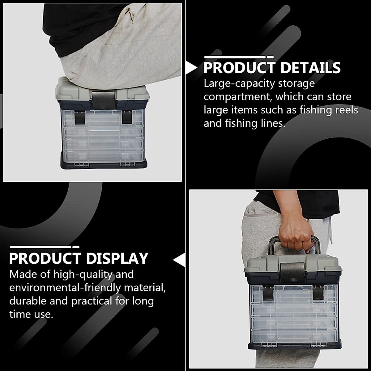 Wakauto 1pc Box fishing box fishing tool storage suitcase for kids fishing lure case plastic toolbox suitcases for kids Four-Layer Tool Case Sewing kit handheld child abs compound