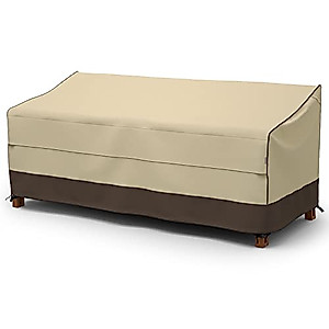 MR. COVER 3-Seater Outdoor Couch Cover Waterproof, 88-Inch Patio Furniture Covers for Sofas, Large Air Vents, UV-Resistant & Heavy Duty Material, Brown & Khaki