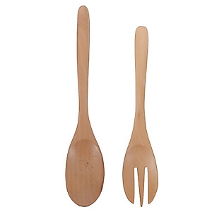 DOITOOL 1 Set 2pcs Salad Wooden Spoon Handy Wooden Utensils for Eating Salad Spoon Stirring Pasta Mixing Spoons Silverware Spoons Wooden Salad Bamboo Salad Hands Salad Woo Tableware Snack