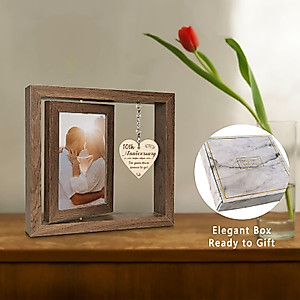 EYITUPC 10 Year Anniversary Picture Frame Gifts for Wife, 10th Wedding Anniversary Frame for Her Couples, Display Two 4x6 Inch