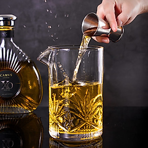 Cocktail Mixing Glass, veecom 18oz Mixing Glass 10 Piece Old Fashioned Kit, Cocktail Mixing Glass Set Bartender Kit with Cocktail Strainer, Muddler, Spoon, Jigger, Ice Tongs, Picks, Pourers, Bar Set