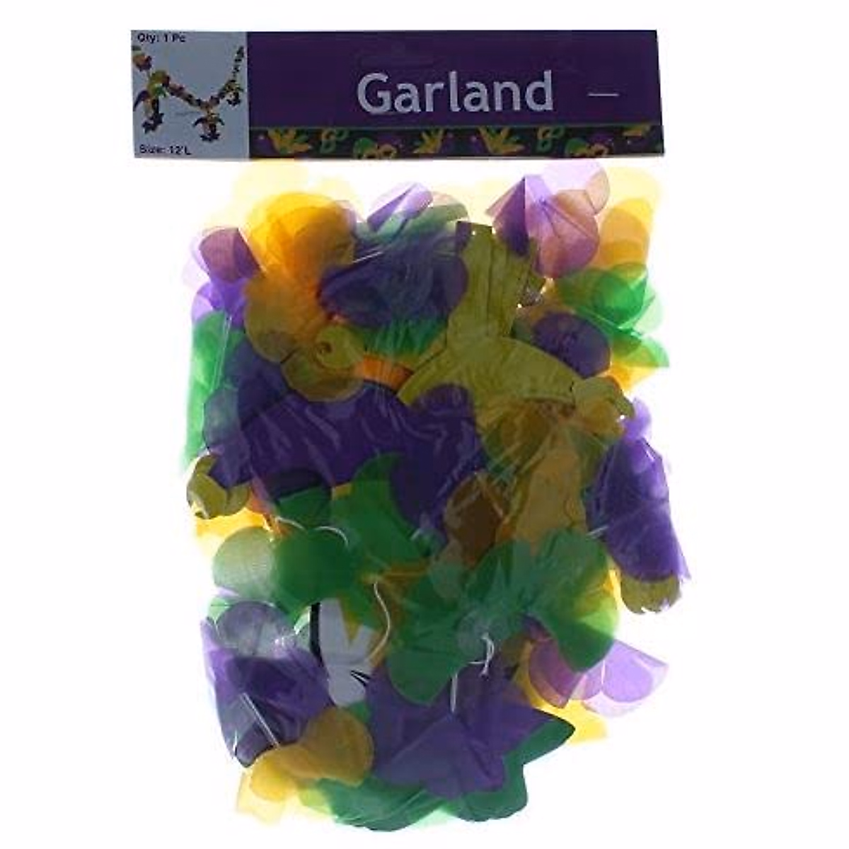 Mardi Gras Flower Garland with Jester Cutouts (12 feet Long) Party Decor