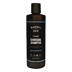 Barrel and Oak - Cleansing Charcoal Shampoo, Clarifying Shampoo, Hair Care for Men, Deep Cleans & Purifies, Hydrates & Soothes Dry Scalp, Essential Oil-Based Scent, Vegan (Mint & Eucalyptus, 16 oz)